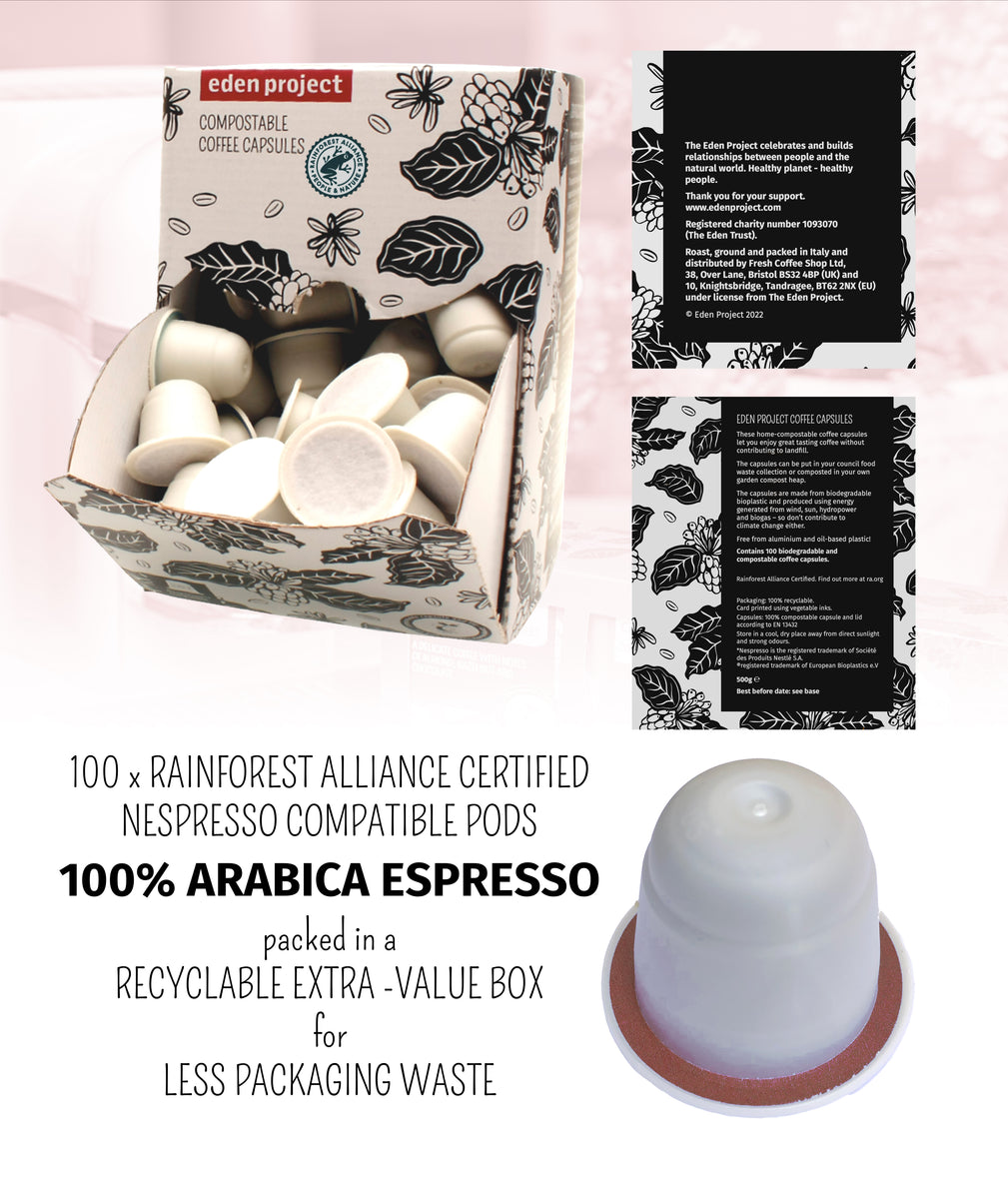 THE EDEN PROJECT - 100% ARABICA RFA - EXTRA VALUE 100 POD PACK - Plast ...