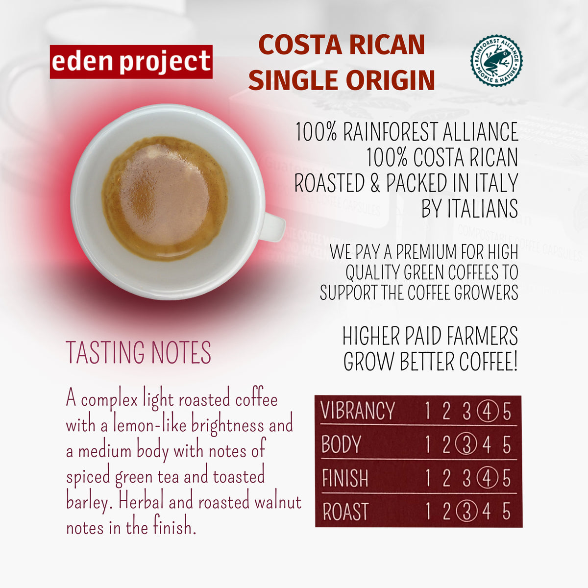 THE EDEN PROJECT - Costa Rican RFA - EXTRA VALUE 100 POD PACK - Plasti ...