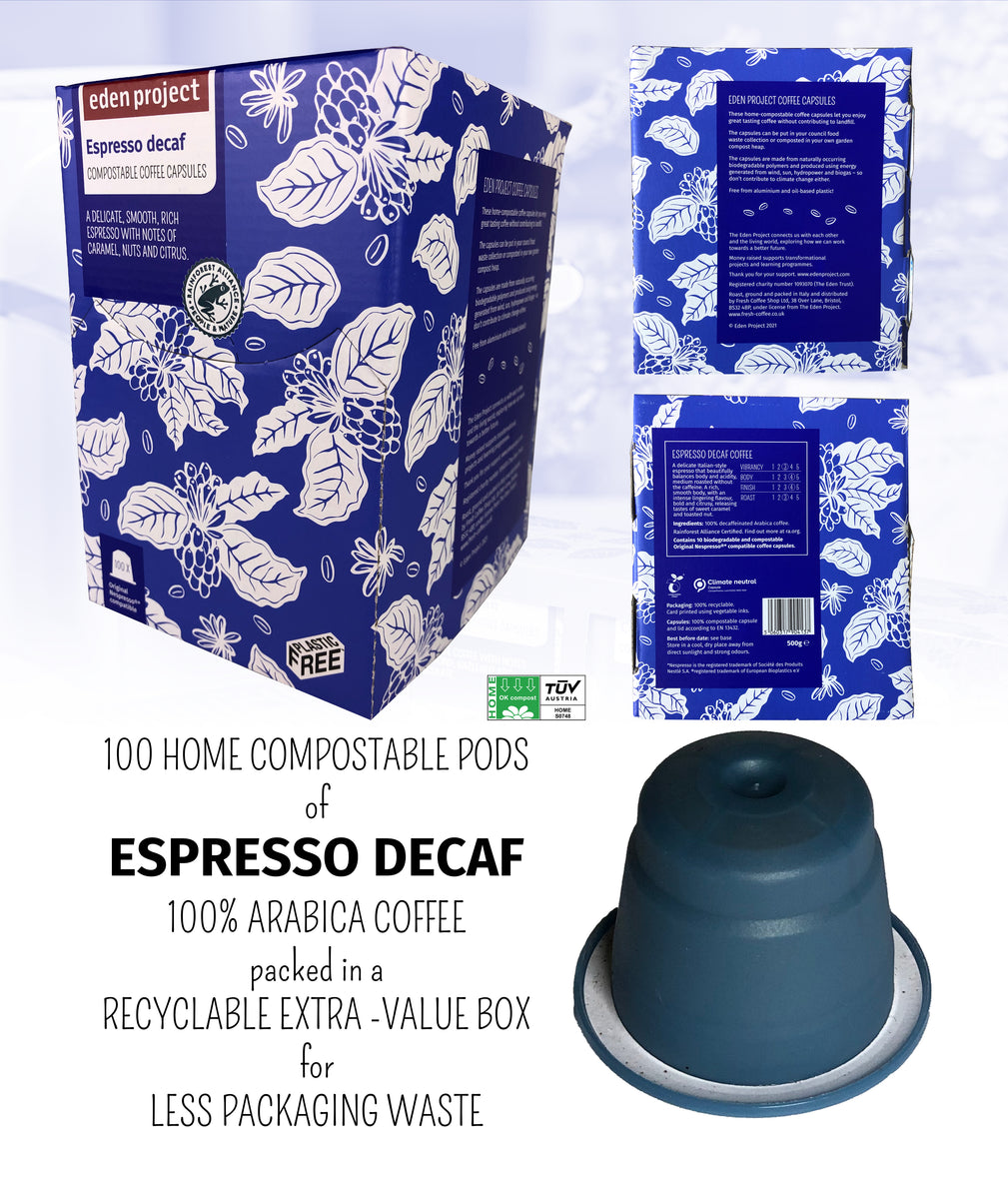 THE EDEN PROJECT - Italian Espresso Decaf - EXTRA VALUE 100 POD PACK ...