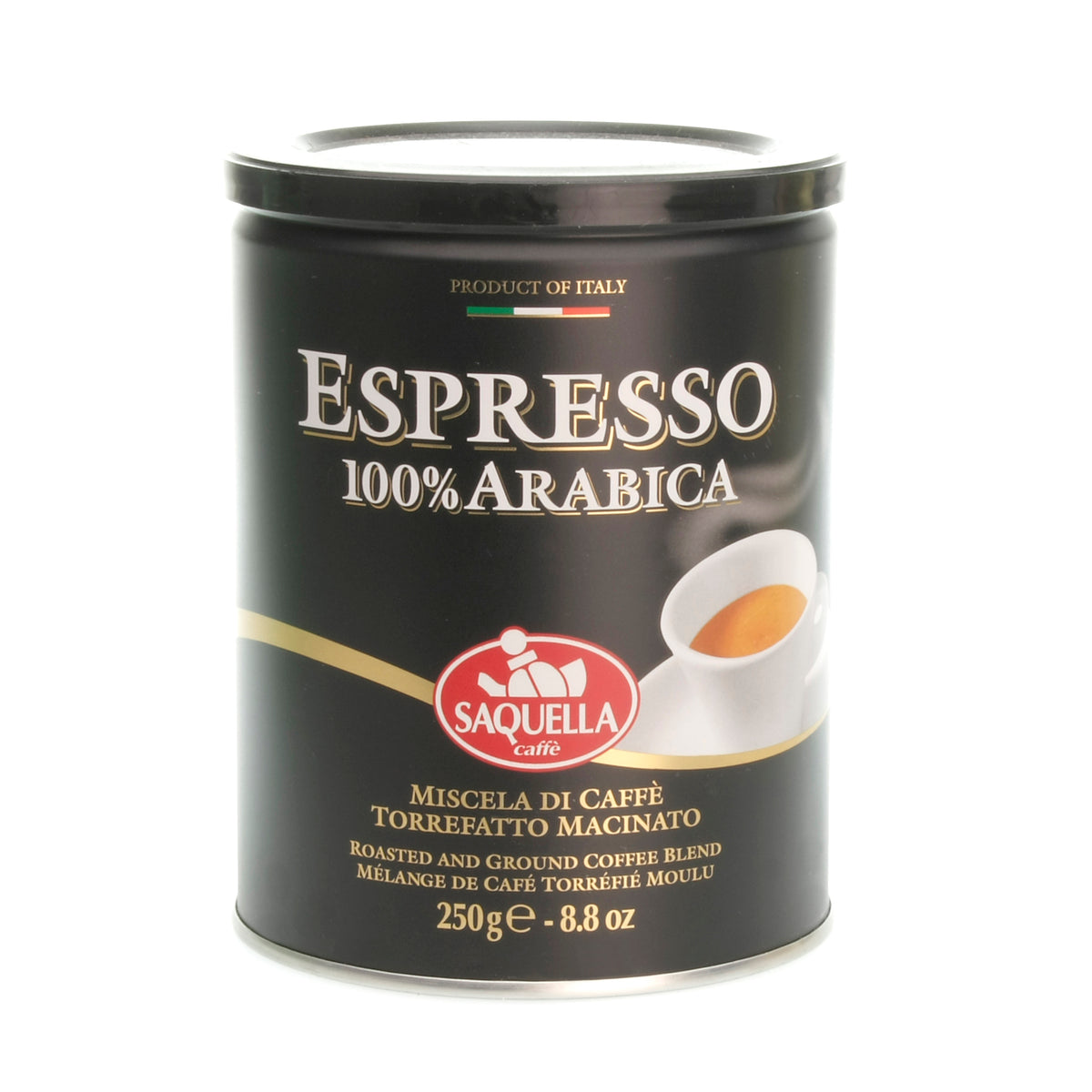 Saquella 100% Arabica Espresso Ground Coffee - 2 x 250g tins – Fresh Coffee