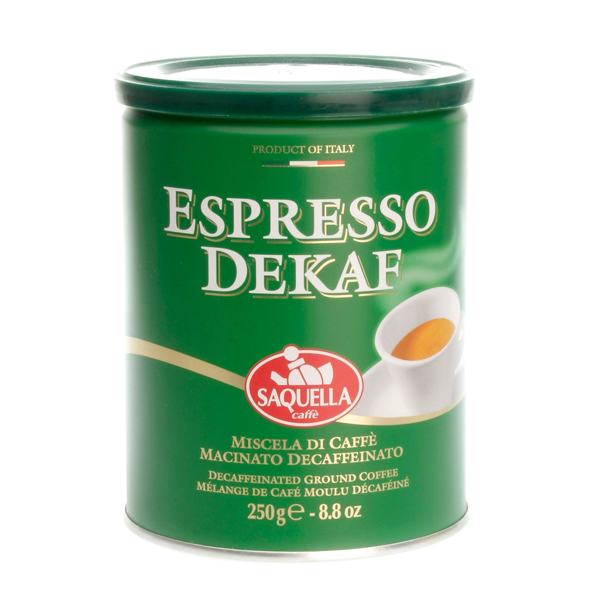 Saquella Espresso Decaf Ground Coffee - 2 x 250g Tins – Fresh Coffee
